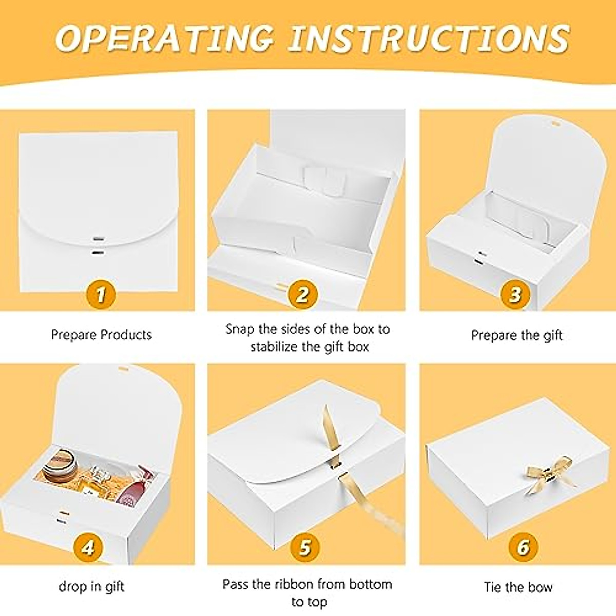 WLUSEAXI 15Pack Gift Boxes with Lids, 10.6x7.8x3.1 Inches Bridesmaid Proposal Boxes with Ribbon, White Gift Boxes for Presents,Kraft Paper Boxes for Wedding Christmas Birthday Baby Shower Party