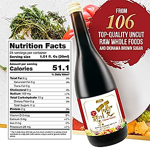 AFC Japan Digestive Ultimate Enzyme Drink -100% Pure 106 Types Vegetables & Fruits Extract, Boost Metabolism, Immunity, Revitalize, Detox, Smooth Bowel, Gas, Bloating & Constipation Relief, 720ml