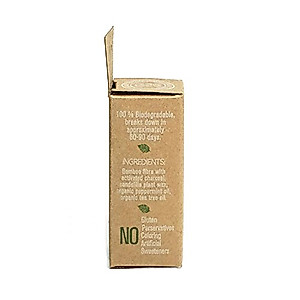 Organic Bamboo Fibre with Activated Charcoal Floss REFILLS with Tea Tree and Peppermint essential oils 60 m/66 yds - by Lucky Teeth (2 Pack)