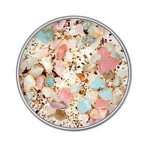 Self Love Candle by New Moon Beginnings - Negative Energy Cleansing - Handmade Aromatherapy Soy Candle - Dried Flower, Herb, & Crystal Candle - 8oz Tin