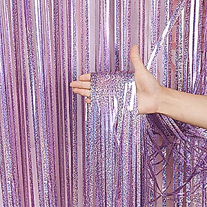 3 Pack Fringe Curtains Party Decorations,Tinsel Backdrop Curtains for Parties,Photo Booth Wedding Graduations Birthday Christmas Event Party Supplies (Pink)
