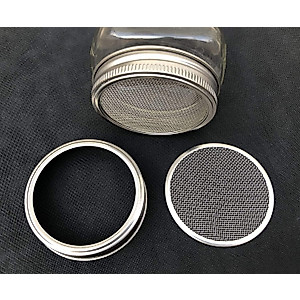 THINKCHANCES Food Safe,BPA Free Rust Resistant Stainless Steel Sprouting Screen Lids and Bands for Wide Mouth Mason Ball Canning Jars for Growing Organic Sprout Seeds at Your Home (Wide Mouth, 3 Pack)