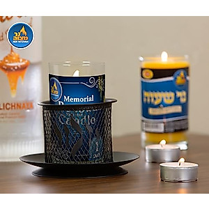 Ner Mitzvah 24 Hour Beeswax Yartzeit Candle - 1 Day Kosher Yahrtzeit Memorial and Yom Kippur Candle in Glass Jar