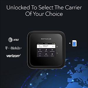 NETGEAR Nighthawk M6 5G Mobile Hotspot, 5G Router with Sim Card Slot, 5G Modem, Portable WiFi Device for Travel, Unlocked with Verizon, AT&T, and T-Mobile, WiFi 6, 2.5Gbps (MR6150)