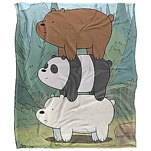 We Bare Bears Bear Stack Officially Licensed Silky Touch Super Soft Throw Blanket 50" x 60"