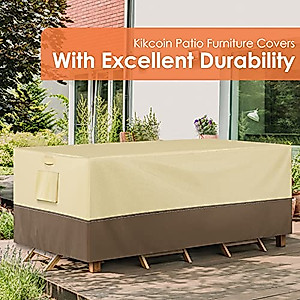 Patio Furniture Covers Waterproof for Table and Chairs, Rectangular Outdoor Furniture Set Cover, Anti-Fade, Tear/Water Resistant Patio Furniture Set Covers, 74"L x 54"W x 28"H