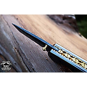 BLACK MAMBA KNIVES Damascus Pocket Knife with Clip, Folding Knife, Damascus Steel Folding Pocket Knife Folding Hunting Knife