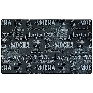 Drymate Coffee Maker Mat, (Coffee Station Bar Accessory) Protects Kitchen Countertops From Spills, Stains & Scratches, Absorbent, Waterproof, Washable (USA Made) (12” x 20”) (Java Chalkboard)