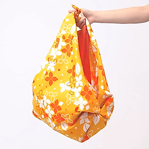 Furoshiki Japanese Traditional Wrapping Cloth - 100% Cotton - Multi-Functional Bag - Cherry Blossom and Rabbit - 35.4 x 35.4 in