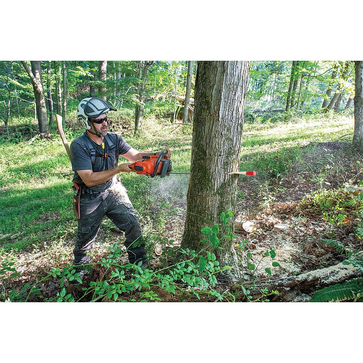 Weaver Arborist Nylon Black/Gray Arborist Logging Belt and Suspenders for Tree Cutting, Adjustable waist fits sizes 30"-52"