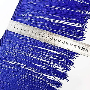 Yalulu 78.7inch x 7.8inch Polyester Fringe Fibre Tassel Lace Trim Tassel Fringe Trimming for DIY Latin Dress Stage Clothes Accessories (Rainbow)