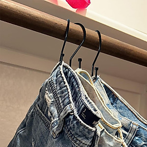 ANIASOM 12Pcs S Hooks Hanging 4 inch Heavy Duty Large S Hooks, Reversible Black Metal S Shaped Hooks, Utility Hooks, Heavy Duty Hanging Hooks for Kitchen, Bathroom, Garden, Indoor, Outdoor