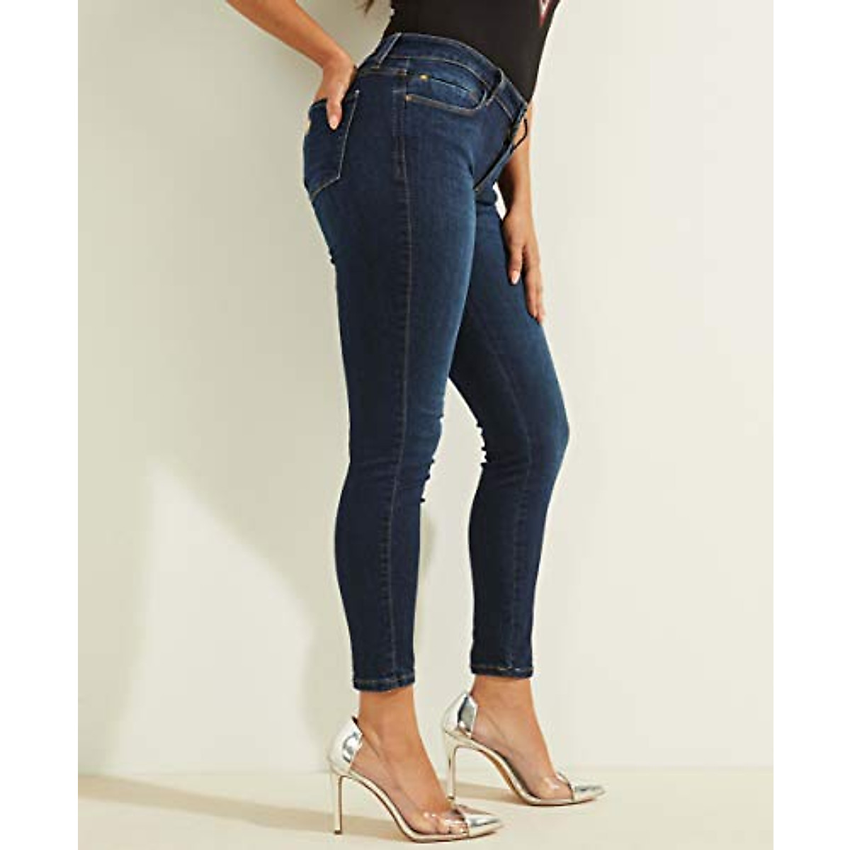 GUESS Women's Sexy Curve Mid-Rise Stretch Skinny Fit Jean, Cumberland, 28