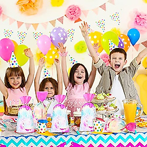 100 Pcs Tie Dye Party Favor Bags Heat Sealable Cellophane Bags Macaron Color Goodie Bags Plastic Gift Bags Tie Dye Candy Bags with 150 Gold Twist Ties for Tie Dye Theme Birthday Party Supplies