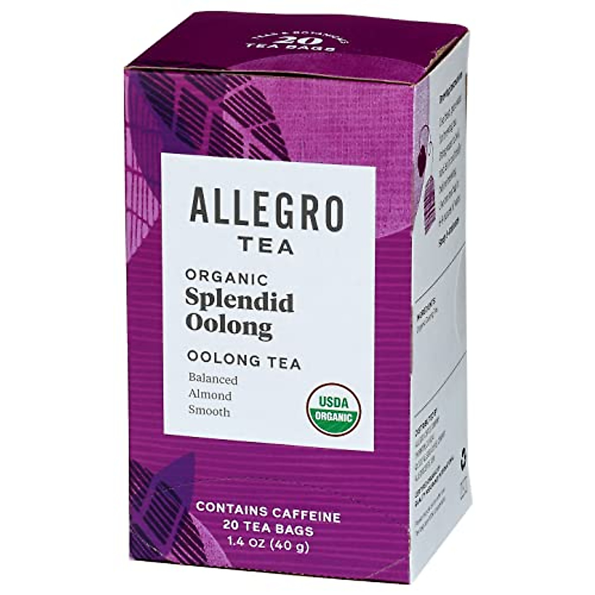 Allegro Tea, Organic Splendid Oolong Tea Bags, 20 ct
