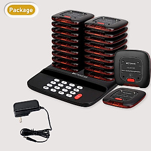 Retekess TD183 Restaurant Pager System Long Range, Order Ready Buzzer, 2624ft, 20 Hours Standby Time, 20 Rugged Coaster Pagers for Warehouse, Cafes, Parks