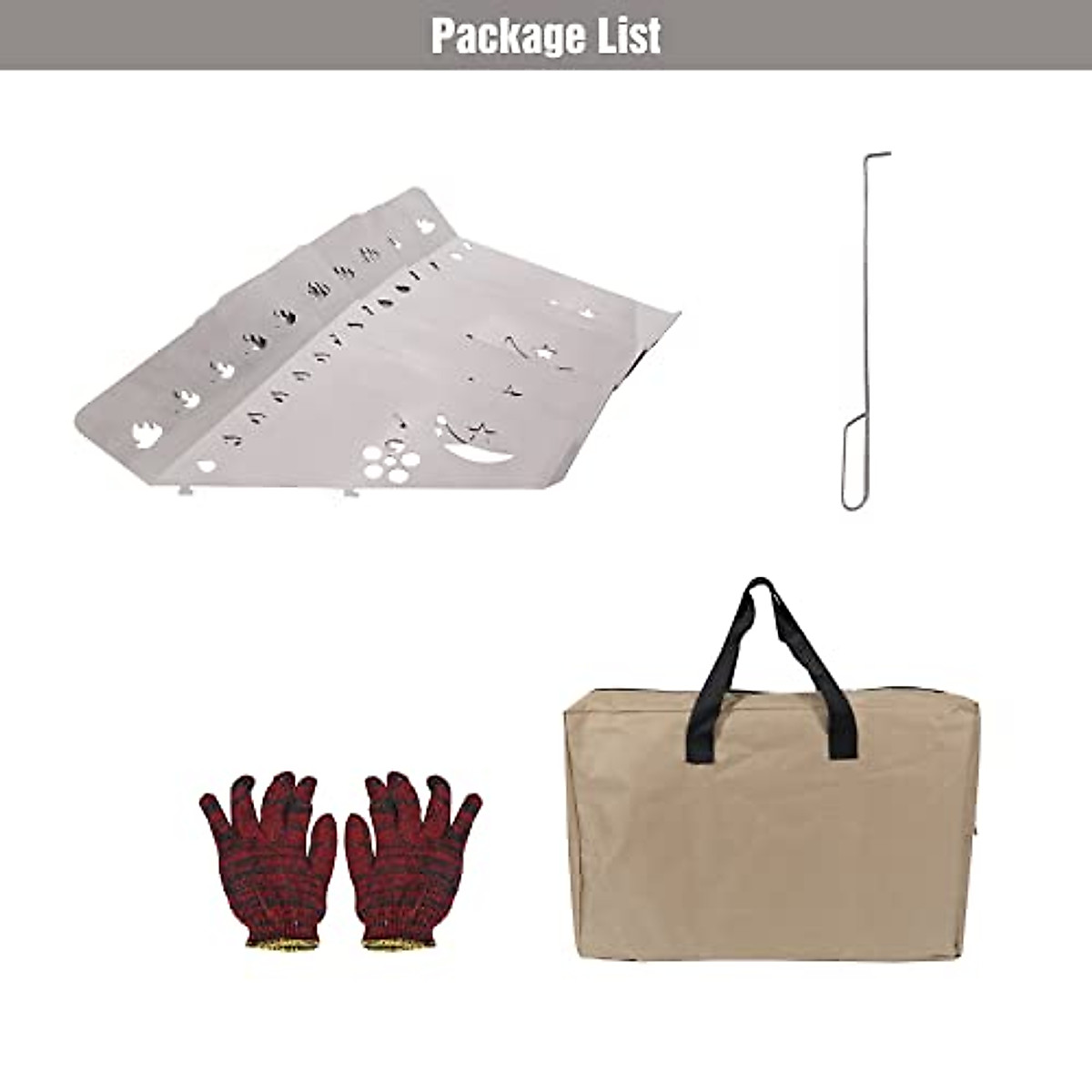 Lineslife Portable Collapsible Fire Pit for Camping, Stainless Steel Assemblable Firepits for Outside Wood Burning for Backyard, Patio, Garden