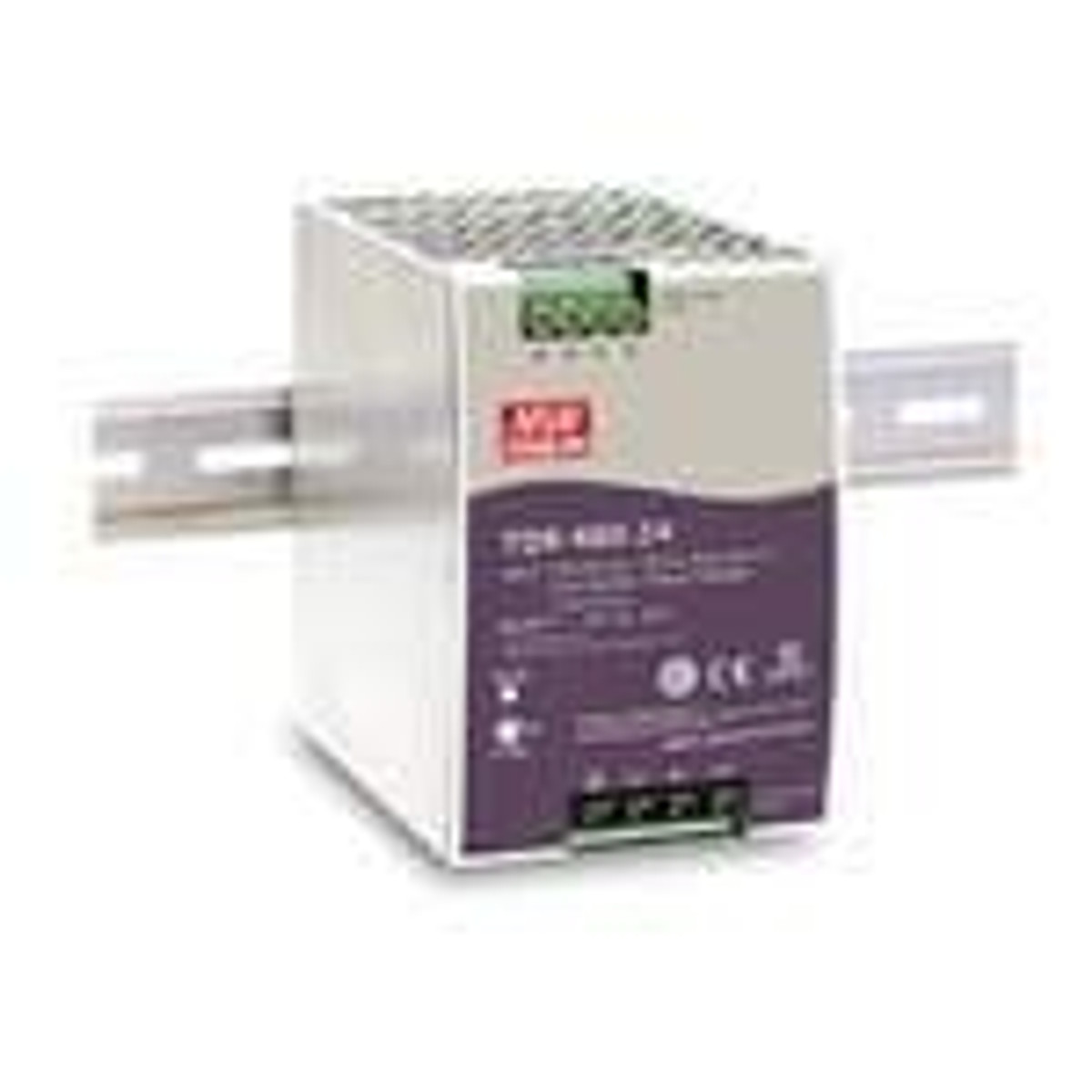Mean Well TDR-480-48 DIN Rail Power Supply 480W 48V 10A, PFC, Free air, Adj Output, Enclosed, 3 Phase 340-550VACin