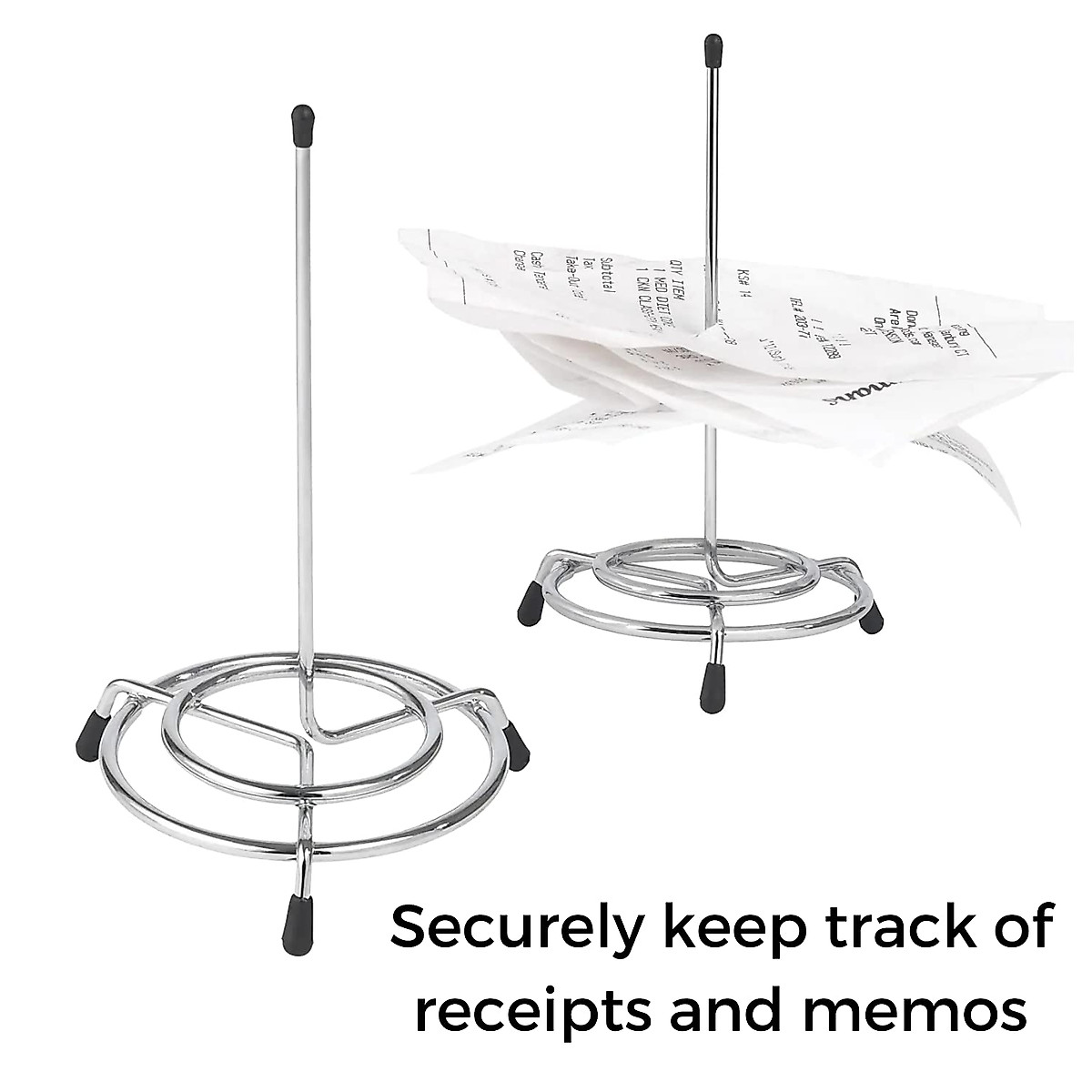 1InTheOffice Receipt Holder, Ticket Stabber, Receipt Holder Spike, Chrome, 6 Pack