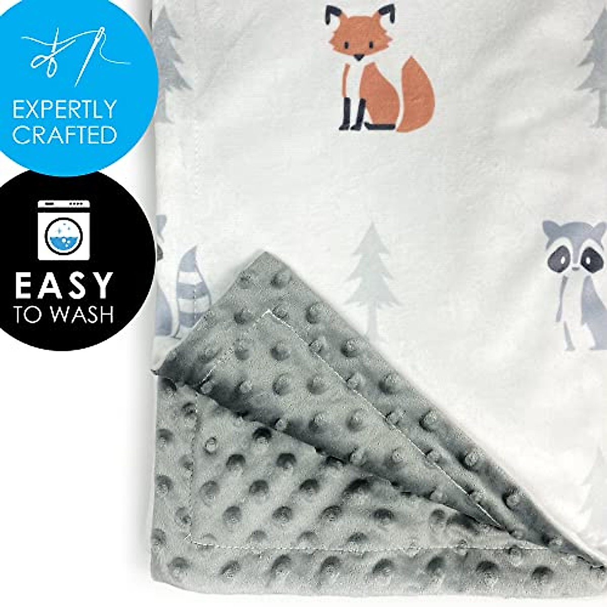 Baby Blankets for Boys & Girls, Soft Minky Blanket 30x40 | 2-Pack of Large Baby Blankets Unisex | for Travel, Nursery, Stroller, Swaddle or Receiving Blankets (Woodland)