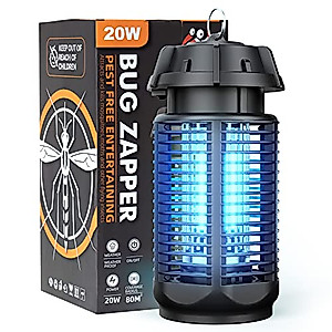Bug Zapper, Meilen 20W/4000v Electric Mosquito Zapper Portable Mosquito Killer Lamp Waterproof Fly Trap Insect Killer for Indoor and Outdoor Home Backyard Camp Site Garden
