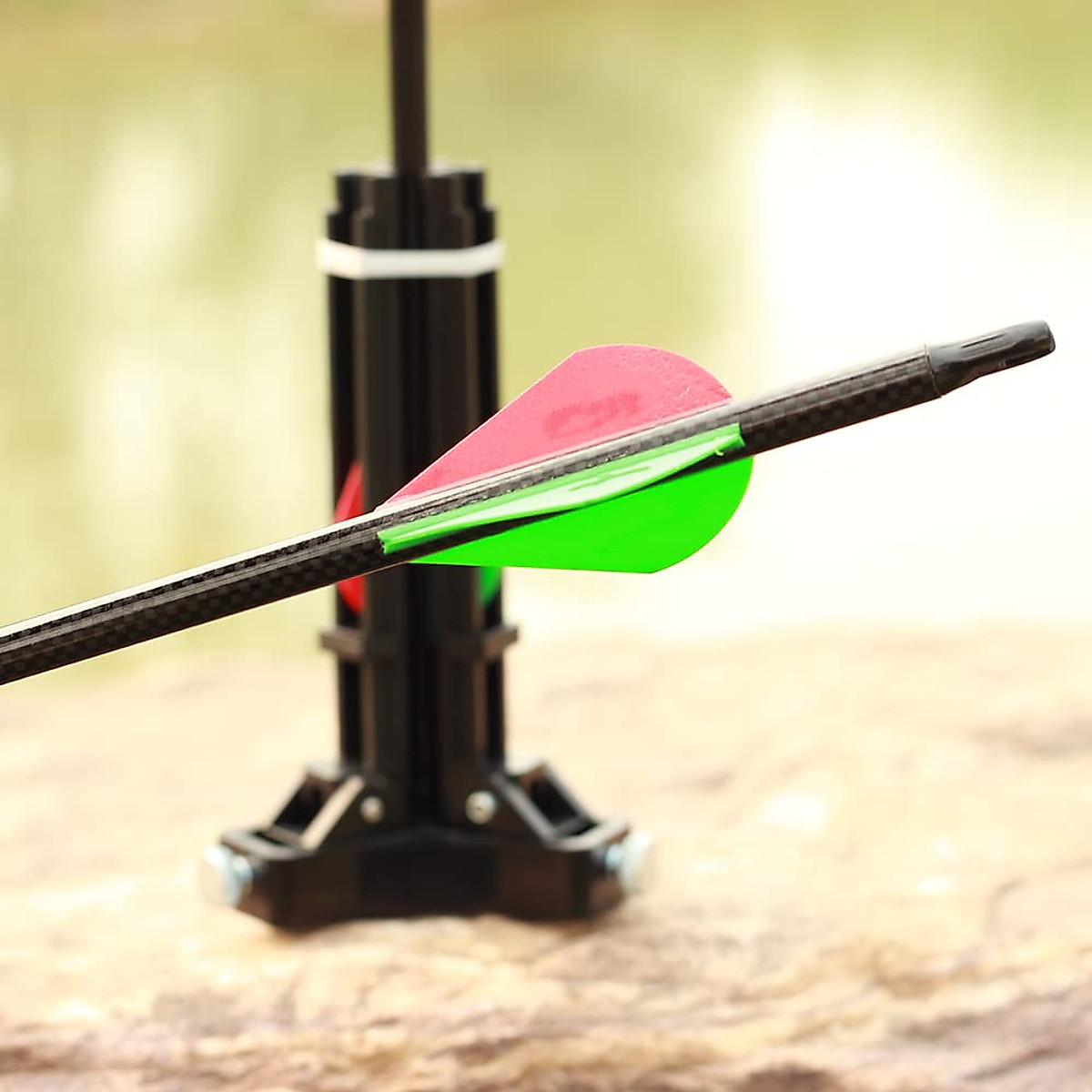 SOPOGER Archery Arrow Fletching Jig Kit 3D Straight Fletching Tool Adjustable Columnar Arrow Fletching Bonding Tool with Scale for Crossbolts DIY Arrows Feathers Vanes (Black)