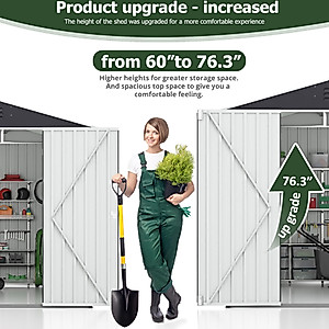 AirWire 8x12 FT Outdoor Storage Shed, Garden Shed with Updated Frame Structure and Lockable Doors, Metal Tool Sheds for Backyard Garden Patio Lawn, Grey