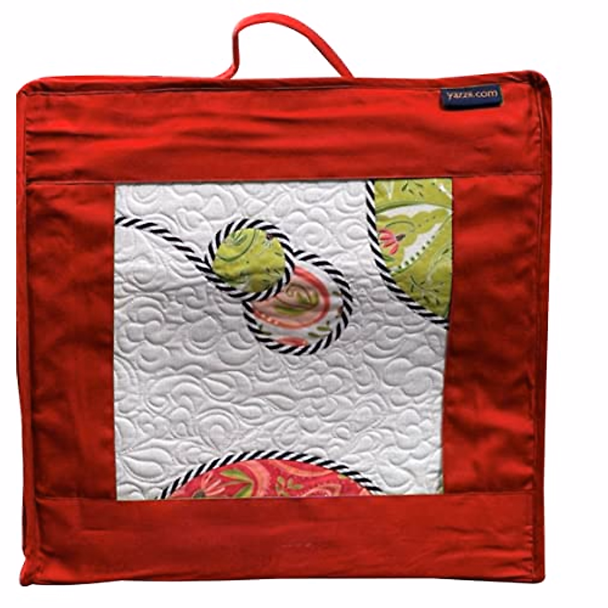 Yazzii Quilt Block Showcase Bag - Portable Storage Bag Organizer - Multipurpose Storage Organizer for Sewing Projects, Fabric Pieces, Quilt Blocks, Appliques, Stitcheries & More.-Red