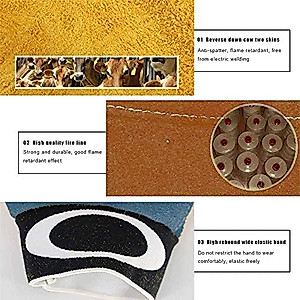 MOCOHANA Leather Welding Sleeves Arm Protection Heat Flame Resistant Heavy Duty with Adjustable Upper End Cuff Button Closure Welding Tools 1 Pair, Length 23.62"