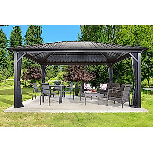 Genova Gazebo 12 x 16 ft. Steel roof