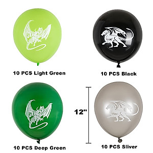 Dragon Birthday Party Decorations Dungeons and Dragons Theme Fantasy Party Supplies Including Dragon Cake Decoration and Toppers, Dragon Balloon Garland and Birthday Banner