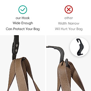 compuda Car Hooks,Car Purse Hook,Car Headrest Hook 2 Pack Leather Headrest Hooks for car accessories,SUS304 Car Bag Hooks(Black)