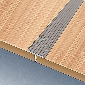 Metal T Molding Transition Strip, Carpet Edge Trim Self Adhesive, Gray Reducer Doorways Threshold Ramp for Flat Floor, Wood Effect Edging Strips (Color : Width 33mm, Size : Length 140cm (55.