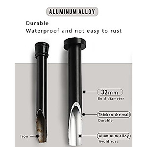 Upgrade Your Bathroom with a Stylish and Durable Stainless Steel Shower Curtain Rod Tension No Drill Adjustable for Bathtub, Shower Stall, Closet, Doorway Spring Metal Tension Matte Black 40-62 Inches