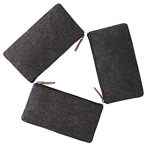 Mr. Pen- Pencil Case, Pencil Pouch, 3 Pc, Black Felt, Small Pencil Case, Pencil pouch Small, Pen Case, Pen Bag, Office Supplies, Canvas Pencil Case, Pencil Bags, Pen Pouch, Pencil Pouches with Zipper