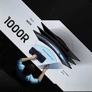 Samsung 34-Inch Odyssey G5 Ultra-Wide Gaming Monitor with 1000R Curved Screen, 165Hz, 1ms, FreeSync Premium, WQHD (LC34G55TWWNXZA, 2020 Model), Black (Renewed)