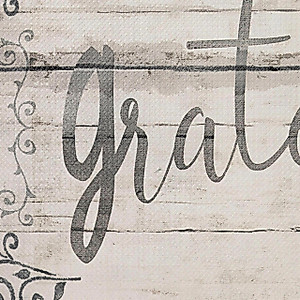 Home Dynamix Cozy Living Grateful Floral Runner Anti-Fatigue Kitchen Mat, Non-Slip Floor Mat, Padded Standing Desk Mat, Grey/Cream, 17.5"x30"