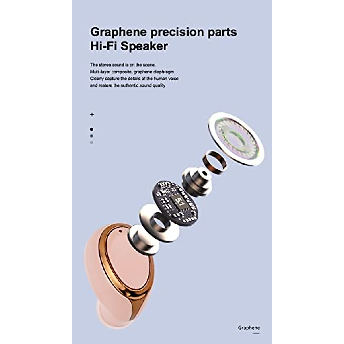 AIYIBEN Wireless Headphones Portable Bluetooth Single Earbuds Smallest Cordless Hands-Free Mini Earphones Headset with Mic & Noise Reduction for Phones (Skin)