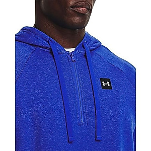 Under Armour Mens Rival Fleece 1/2 Zip Hoodie, (486) Versa Blue Light Heather / / Onyx White, XX-Large