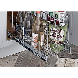 ClosetMaid 32105 Premium Wide 3-Tier Compact Kitchen Cabinet Pull-Out Basket, 8.75-Inch