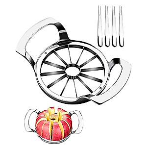 MOVNO Apple Slicer 12 Slices, Home Kitchen 12-Blade Stainless Steel Apple Slicer Corer Cutter, Sturdy and Sharp