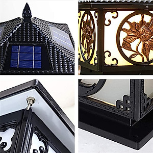 KLFJFD Solar Lights Outdoor,Chinese Pillar Light,Two-Color Adjustable,IP65 Waterproof Outdoor Post Lamp,for Home Garden Courtyard Villa,etc