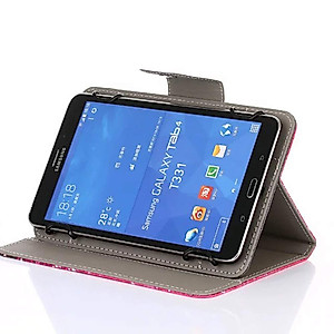 PHEVOS 7''/7.85''/8'' Tablet Pc Case Cover, Foldable and Solid Stand Case, Compatible with All Universal 7 inch Tablets PC-Pink Butterfly