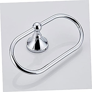 Veemoon 2pcs Wall Mounted Shelves Decorative Shelving Wall Mounted Clothing Rack Self Adhesive Towel Ring Bath Towel Rings Wall Mount Towel Rack Wall Mount Towel Ring Towel Shelf Towel Bar