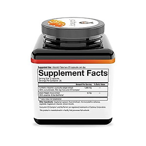 Youtheory Turmeric Curcumin Supplement with Black Pepper BioPerine, Powerful Antioxidant Properties for Joint & Healthy Inflammation Support, 60 Capsules