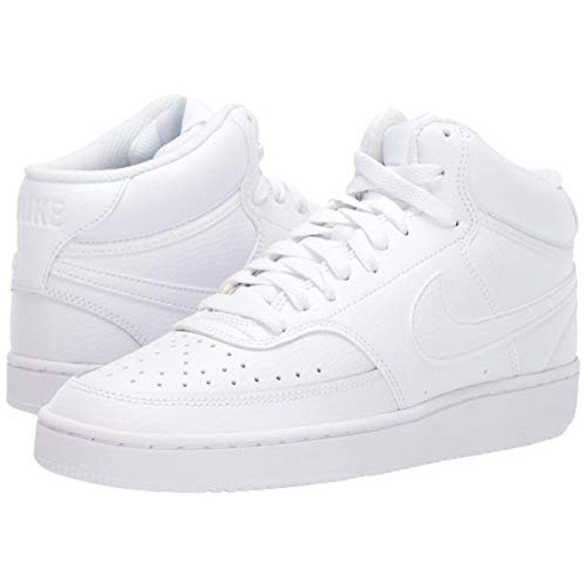 Nike Women's Court Vision Mid Sneaker, White/White-White, 7.5 Regular US