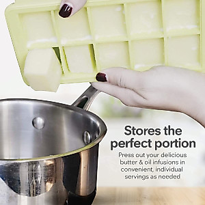 LĒVO Herb Block Tray - Silicone Freezer Tray with Lid - Herb Saver for Homemade Infusions - Silicone Freezer Mold for LĒVO Infusions - Food Grade Silicone, BPA Free - Grey