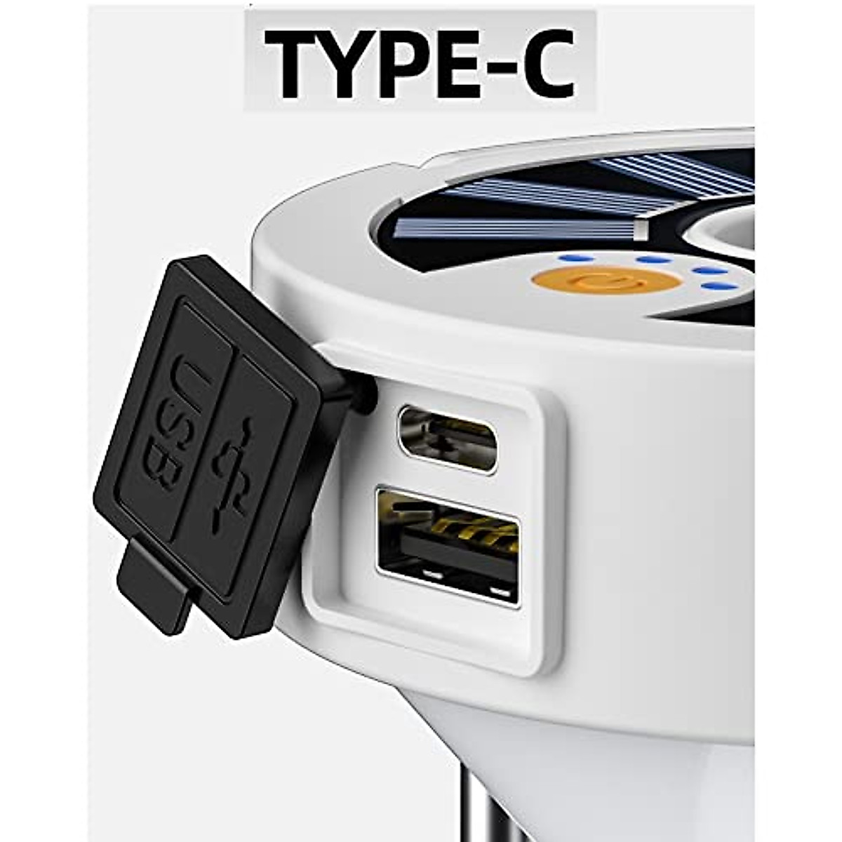 Pockety Camping Hourglass Lamp, Tent Light Emergency , Solar/USB Handheld Lamp, LED Lantern for Outdoor White