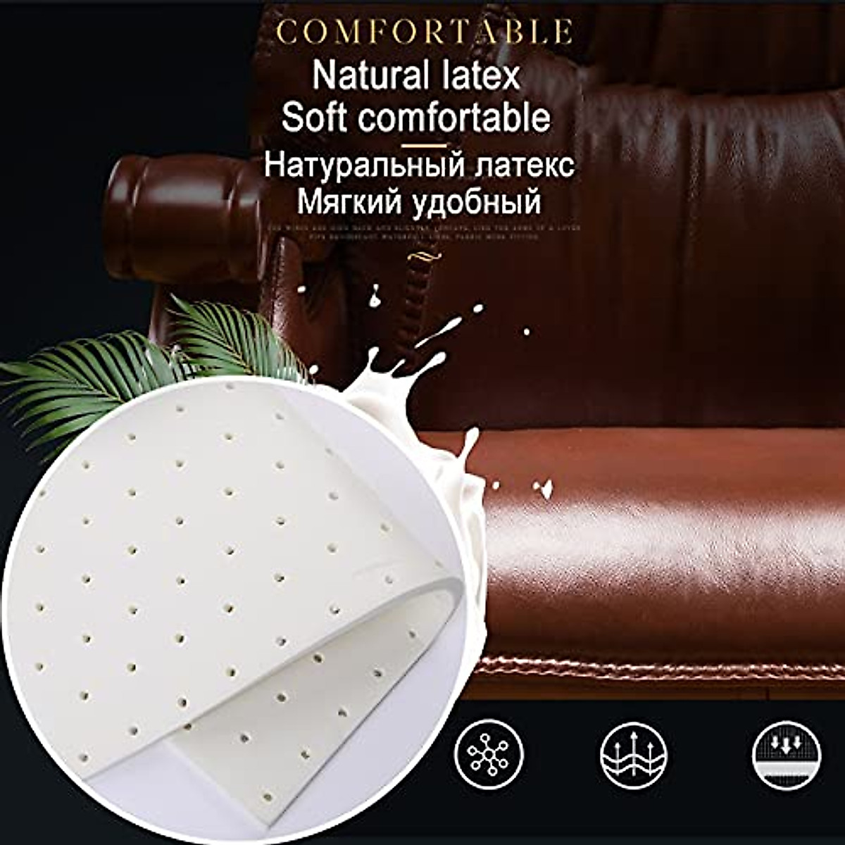 MayNuo Office Chair Gaming Chair Computer Chair Genuine Leather Home Solid Wood Swivel Chair Office Reclining Executive Chair Computer Mini Massage Chair