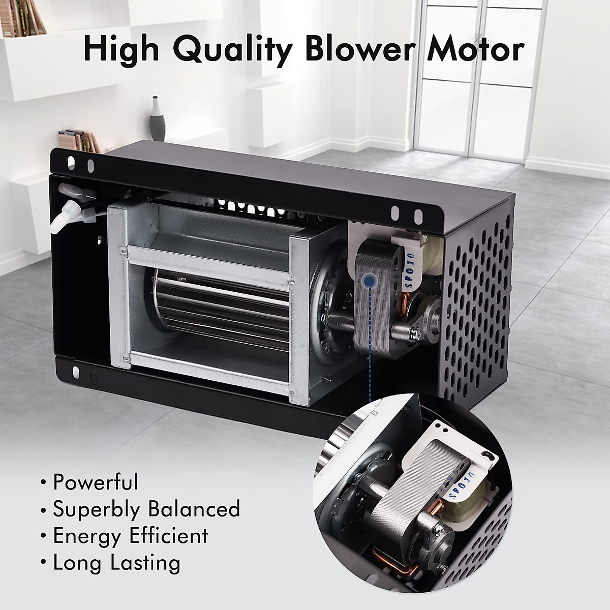 S31105 Blower for GHP Group, Majestic/Monessen(MHSC Brands), Majestic Dutchwest Windsor, CFM US Century Plate Steel Freestanding Wood Stove Fireplace, Drolet Stove, Squirrel Cage, GHP HWS-224172MH-B.